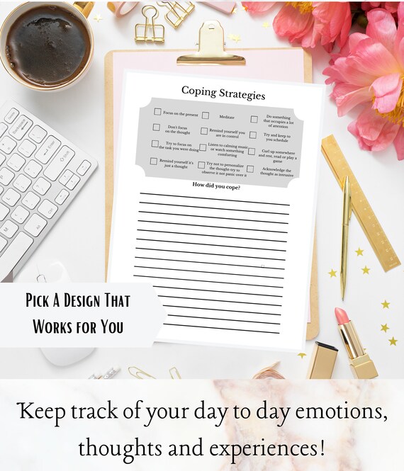 Paper Mental Health Intrusive Thought Tracker Calendars & Planners ...