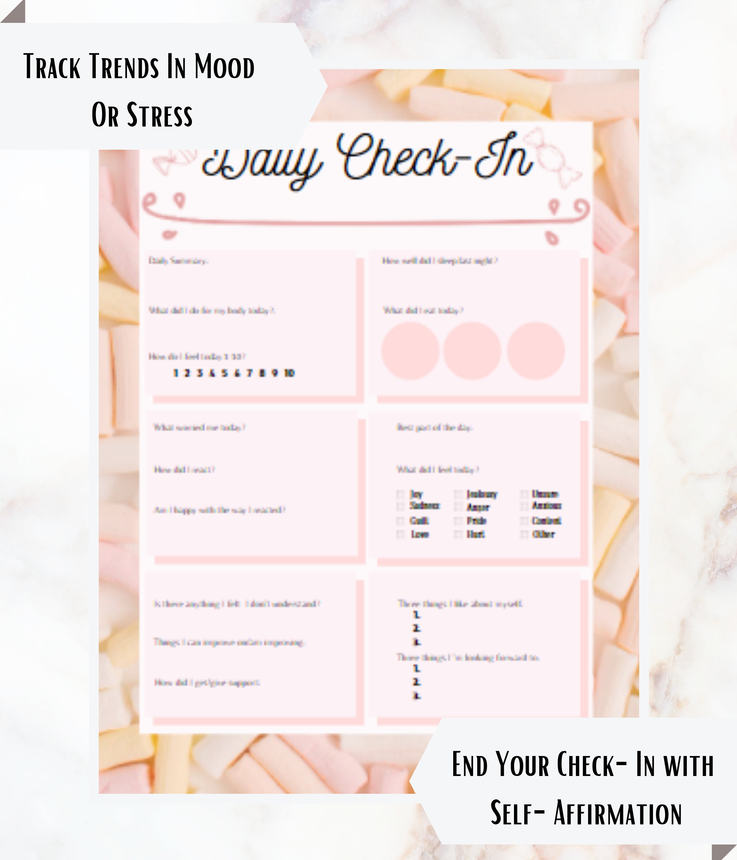 Daily Check-in (mental Health Thought Organizer) - Etsy