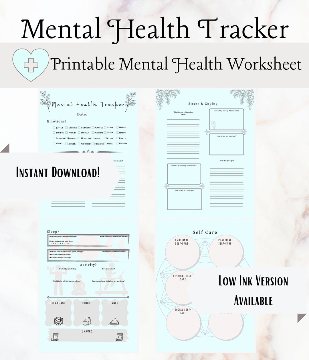 Mental Health Tracker (daily Wellness Check) - Etsy