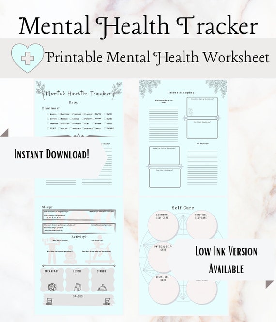 Mental Health Tracker daily Wellness Check | Etsy