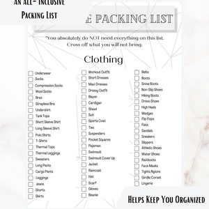 Ultimate Packing Checklist (extensive) - Etsy