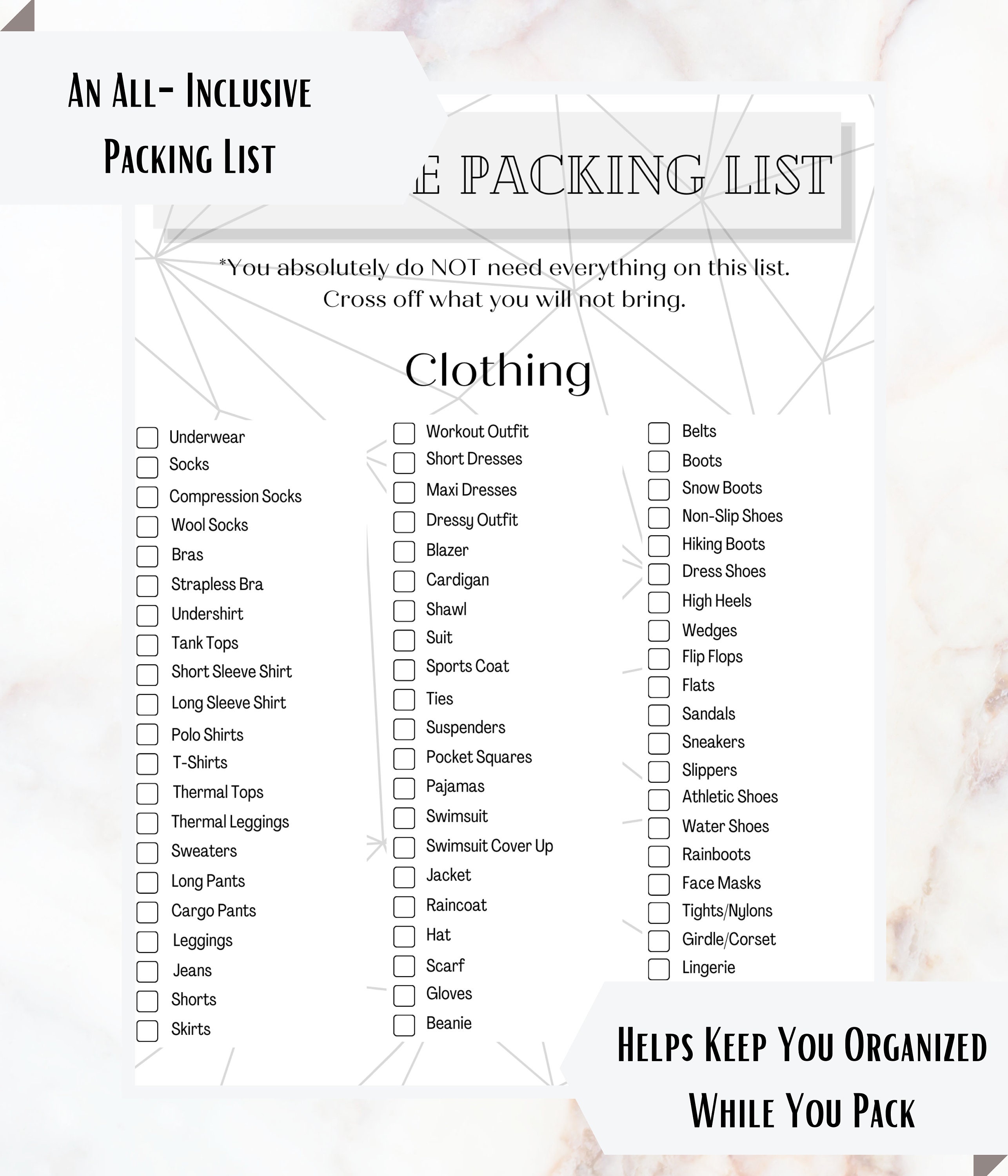 Ultimate Packing Checklist (extensive) - Etsy