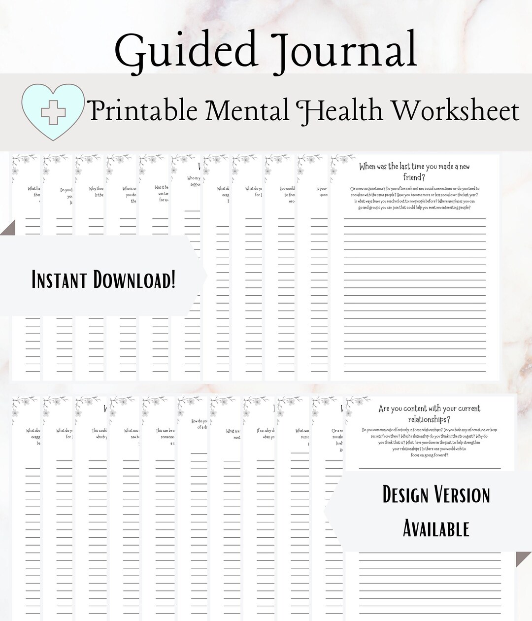 Guided Self-care Growth and Self-discovery Journal (mental Health ...