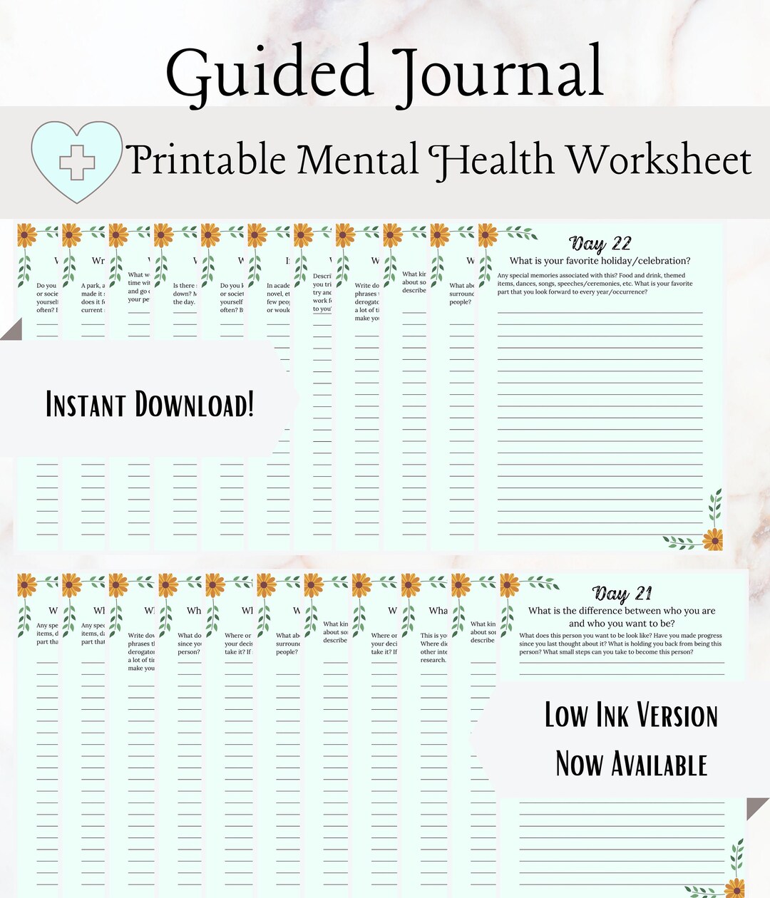 Guided Self Care Reflection and Self-discovery Journal (mental Health ...