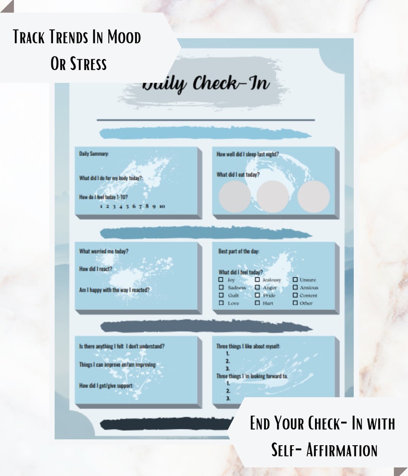 Mental Health Daily Check-in - Etsy