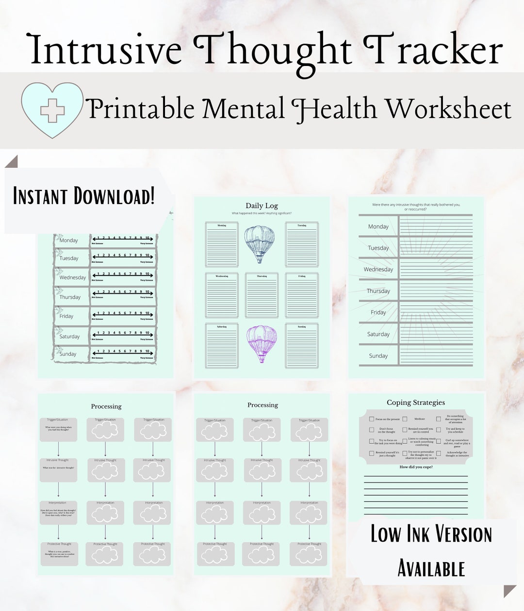 Intrusive Thought Tracker (mental Health) - Etsy