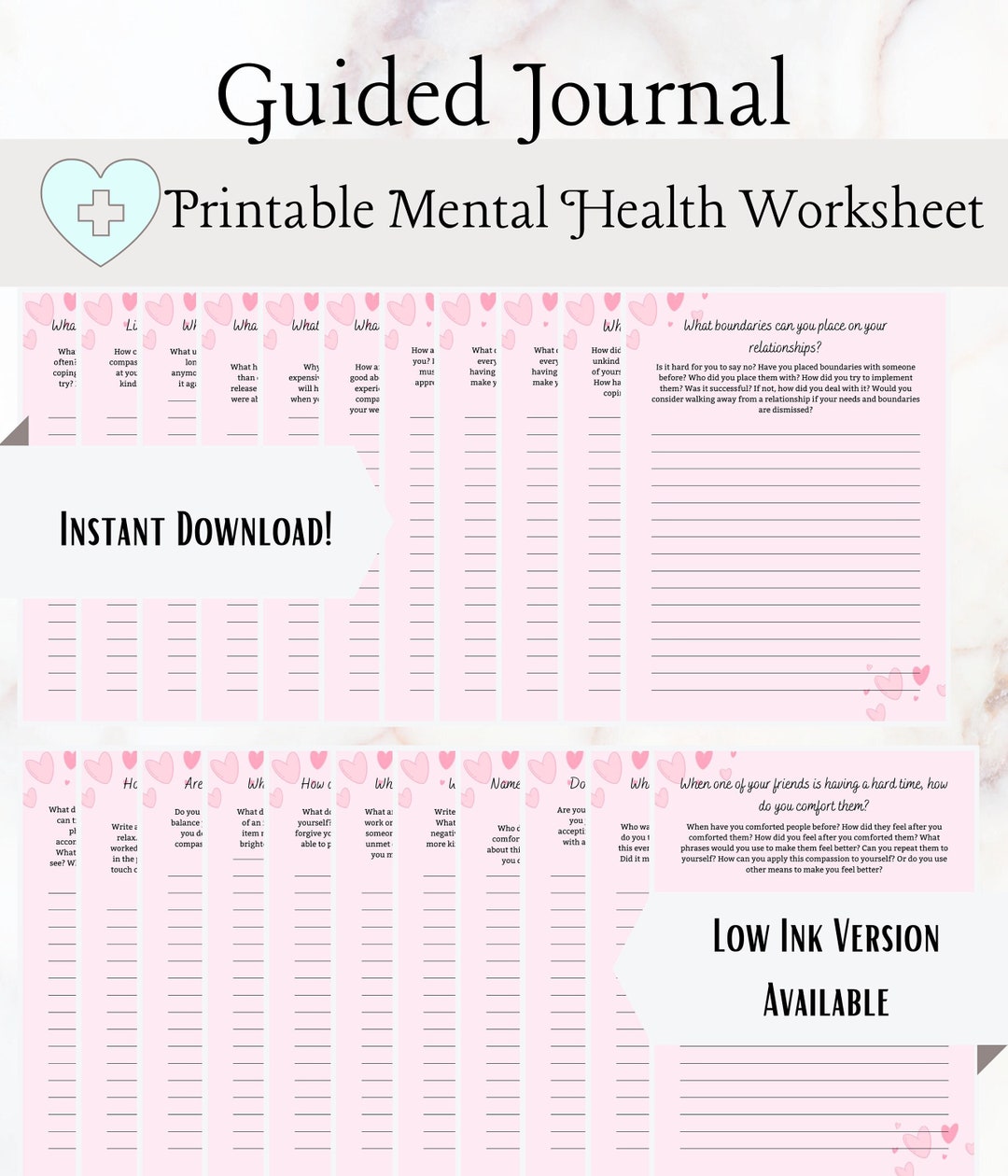 Guided Self-compassion and Self-love Journal (mental Health Printable ...