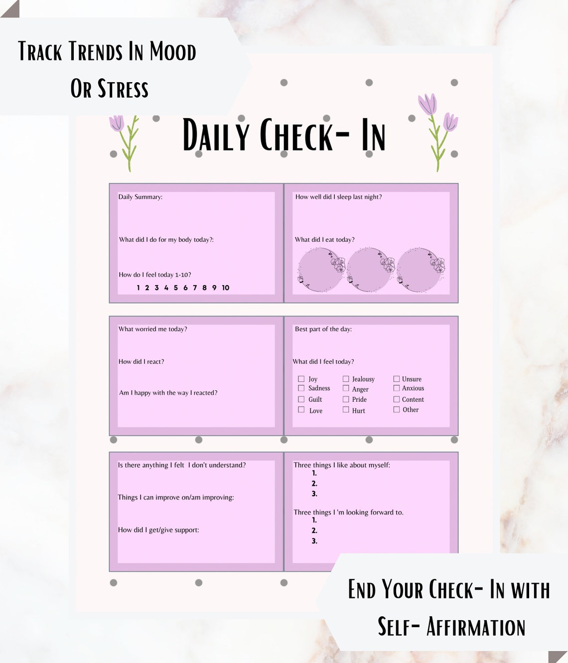 Mental Health Daily Check-in - Etsy