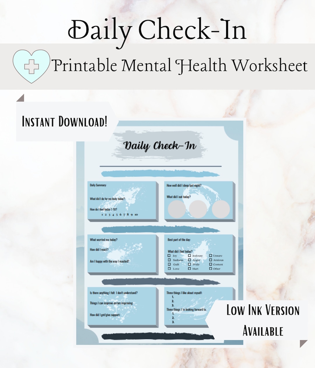 Mental Health Daily Check-in - Etsy