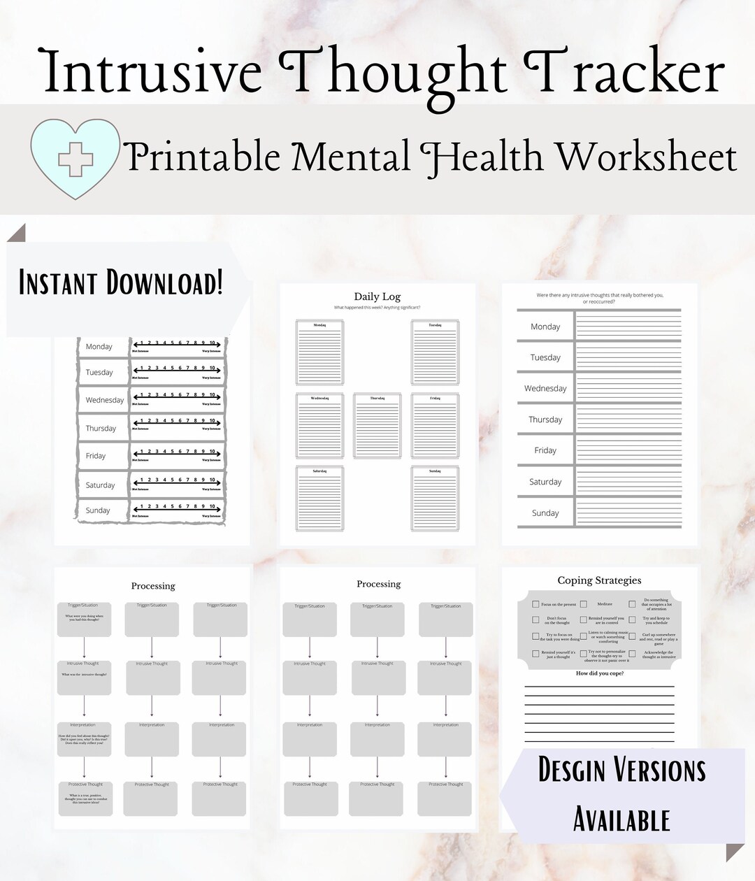 Intrusive Thought Tracker (mental Health) - Etsy