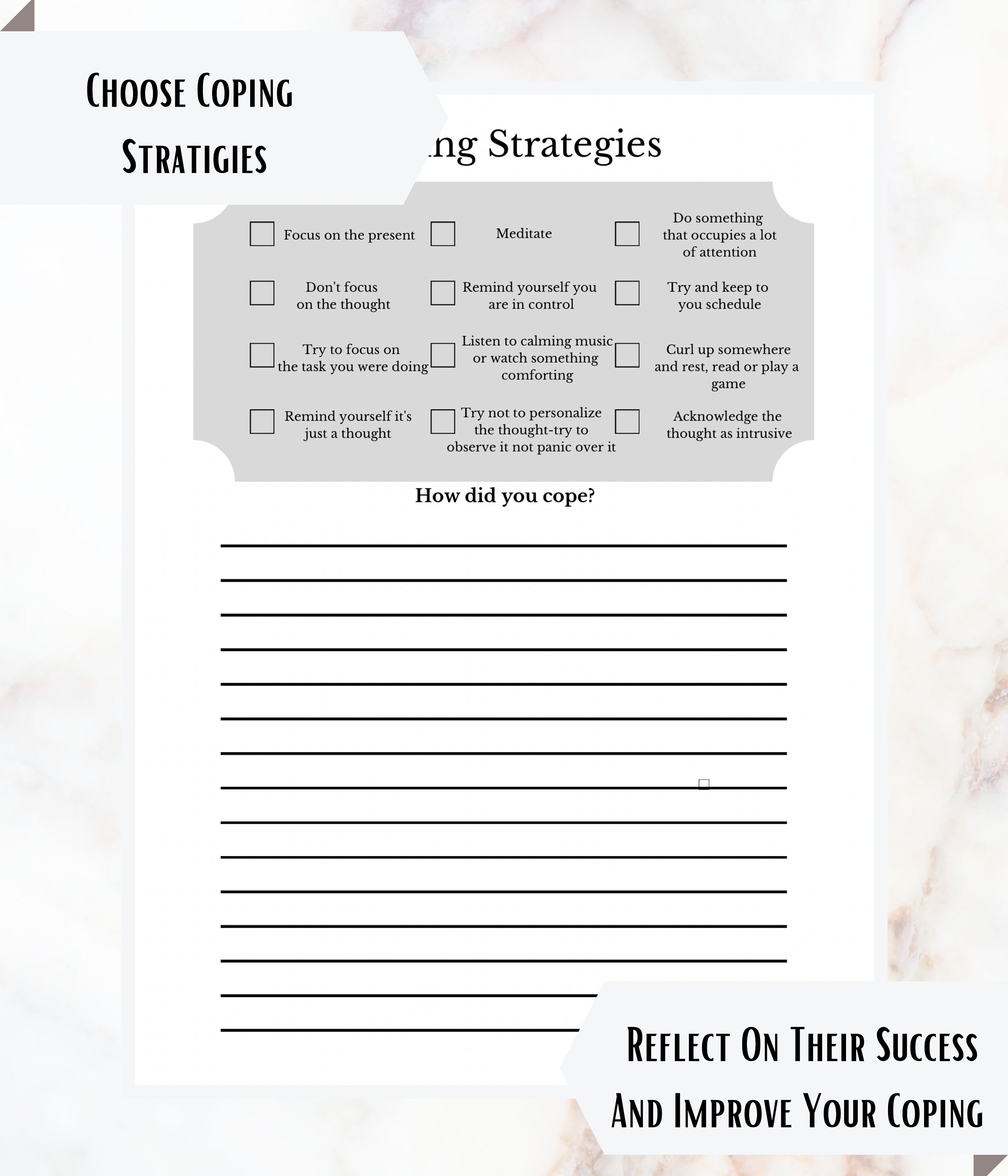 Paper Mental Health Intrusive Thought Tracker Calendars & Planners ...