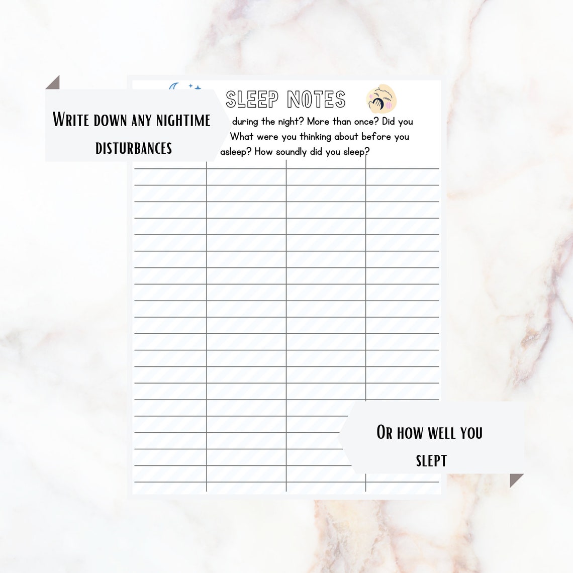 Kids Sleep Tracker monthly Sleep Chart - Etsy