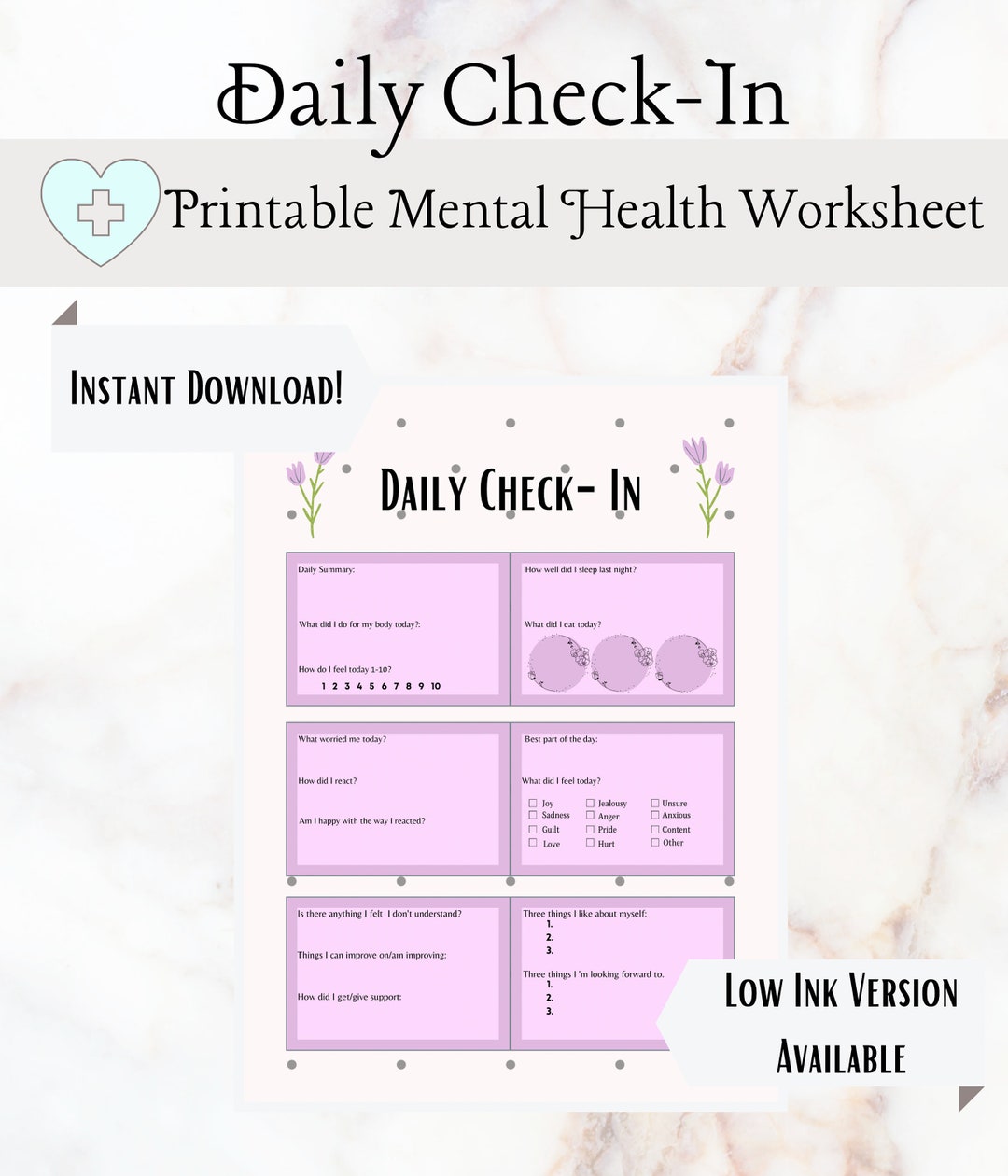 Mental Health Daily Check-in - Etsy