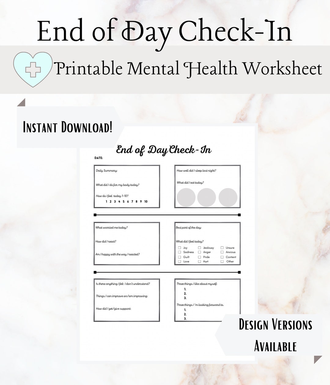 Mental Health Daily Check- In - Etsy Mental Health Daily Check- In - Etsy