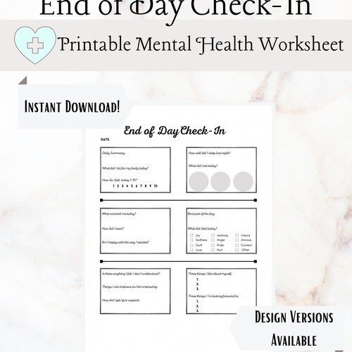 Kids Daily Check-in mental Health Thought Organizer - Etsy
