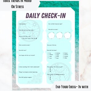 Daily Check-in (mental Health Thought Organizer) - Etsy
