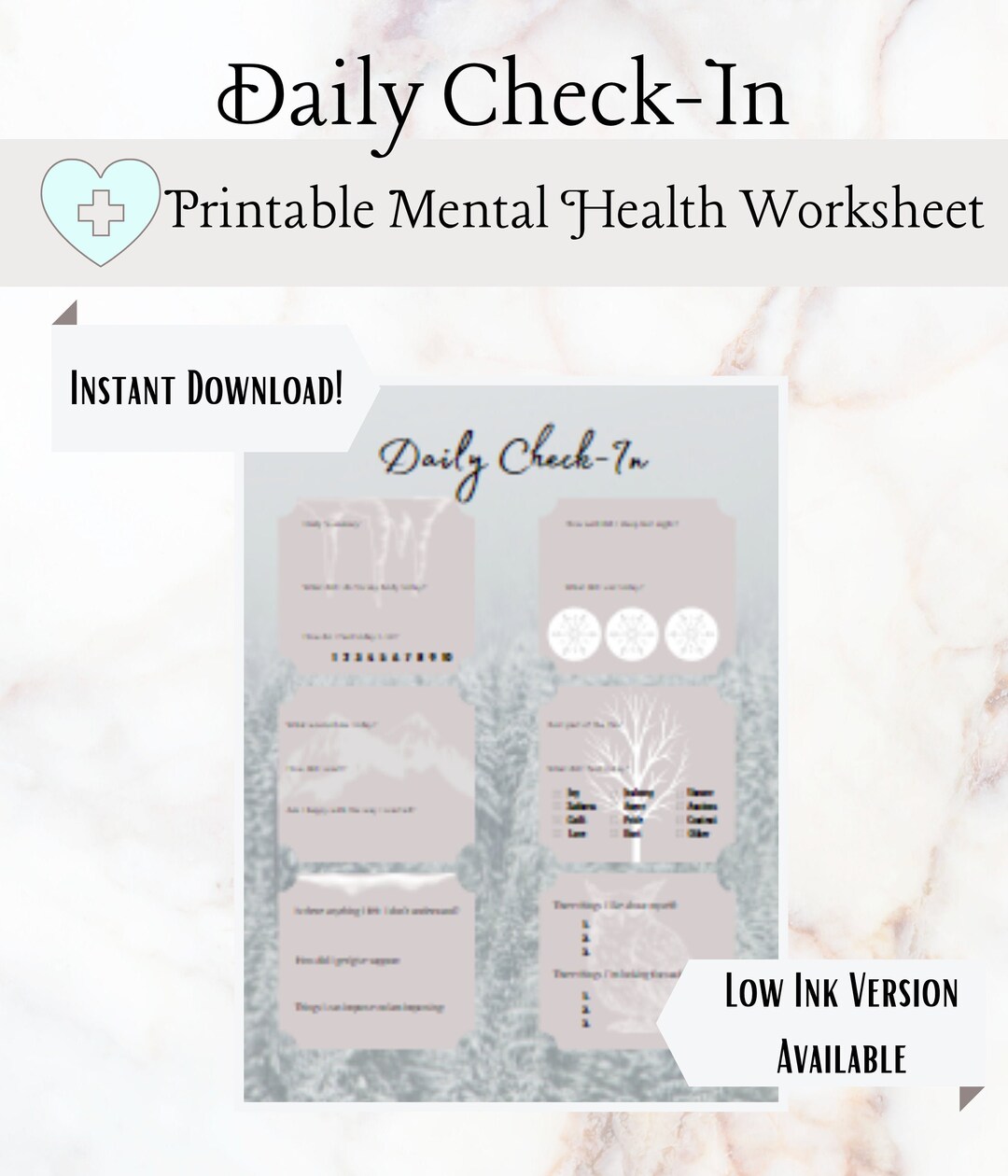 Mental Health Daily Check-in - Etsy