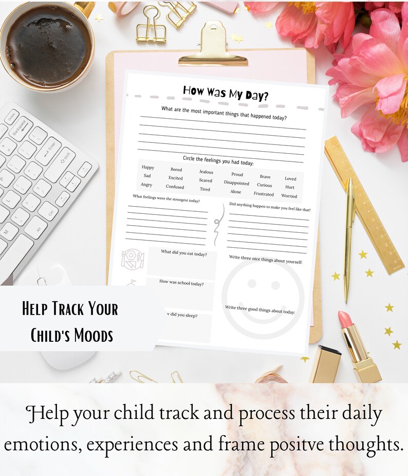 Kids Daily Check-in (mental Health Thought Organizer) - Etsy