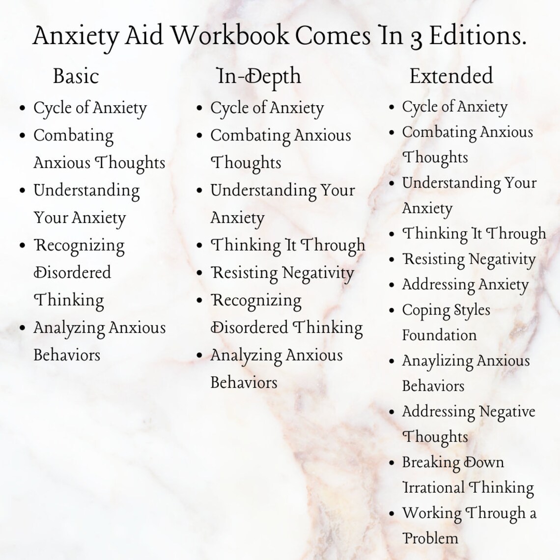 Anxiety Aid Workbook Extended mental Health Workbook - Etsy