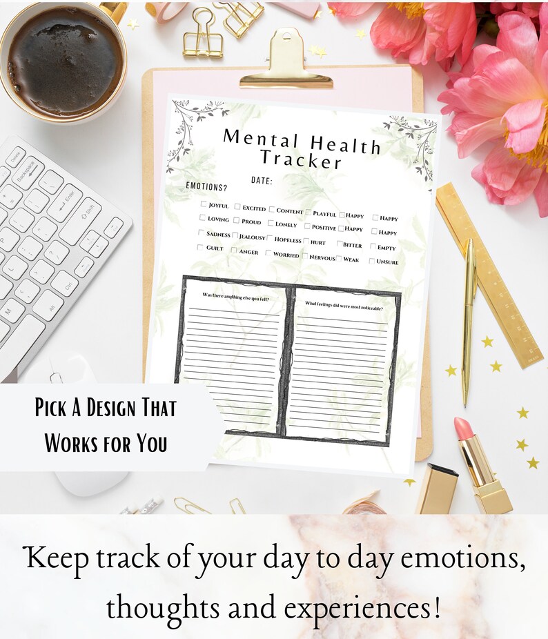 Mental Health Tracker daily Wellness Check - Etsy