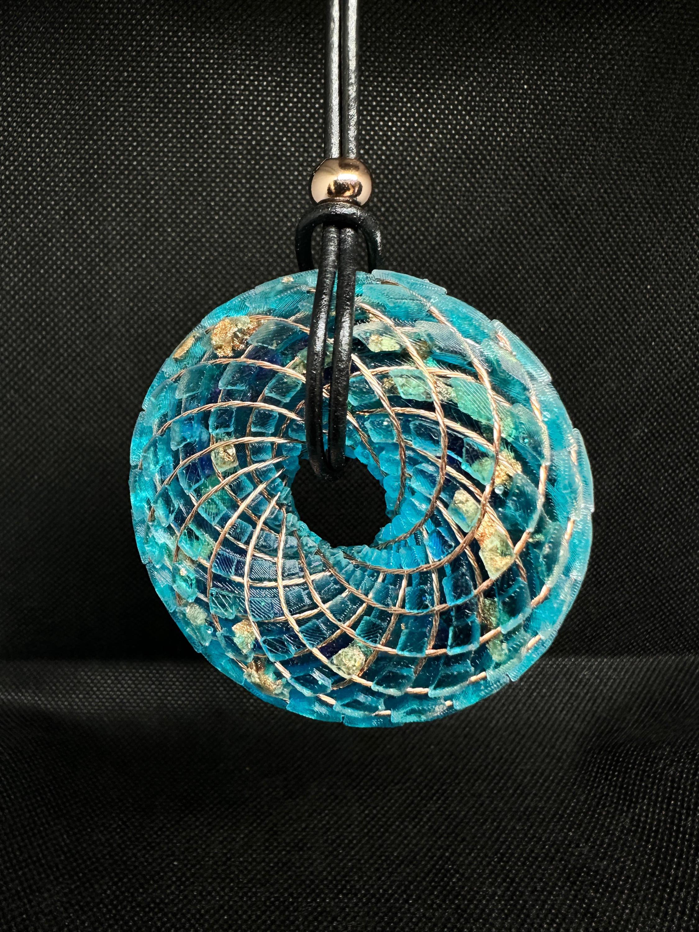 Nkey 7 Phi Torus Pendant 6cm Rodin Coil Tesla 3-6-9 Sequence 12x2 ...