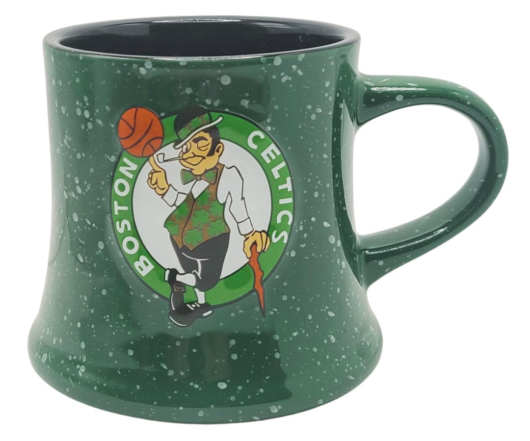 14oz Speckled Vintage Diner Style Emblem Mug, Raised NBA Logo (boston ...