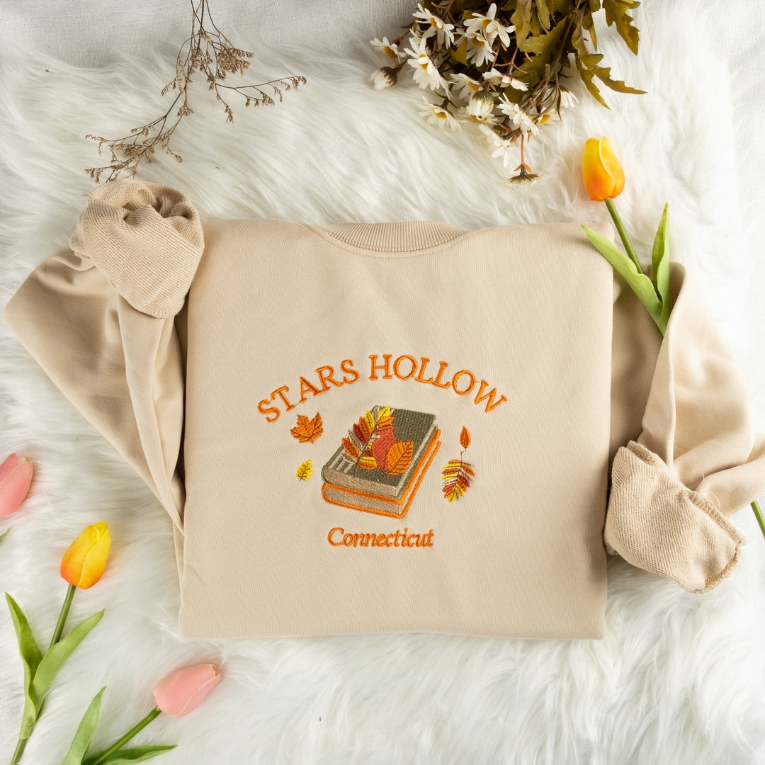 Stars Hollow Connecticut Embroidered Crew Neck Sweatshirt - Etsy