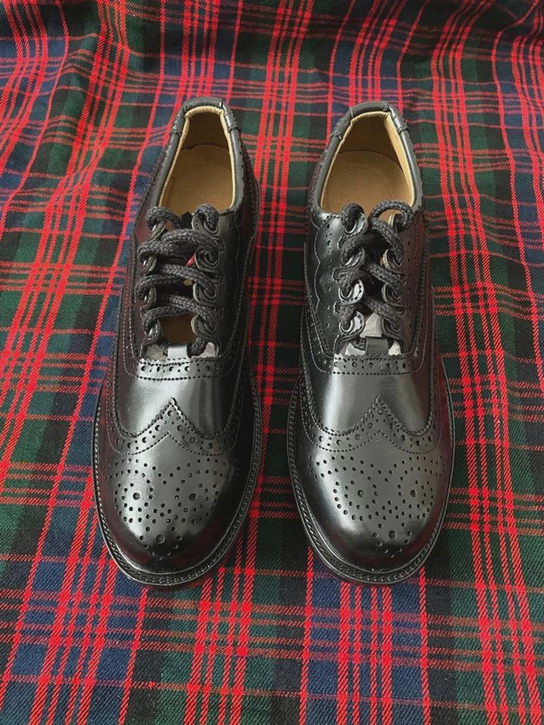 GHILLIE BROGUES Black Faux Leather Scottish Kilt Shoes - Etsy