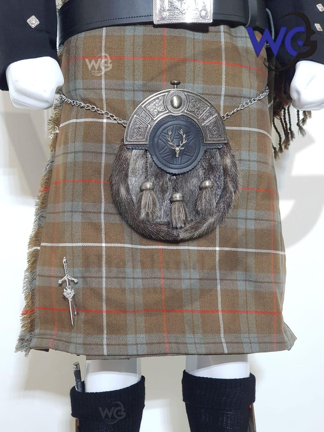 Fraser Weathered Tartan Kilt, 8 Yard Acrylic, Scottish Menswear - Etsy