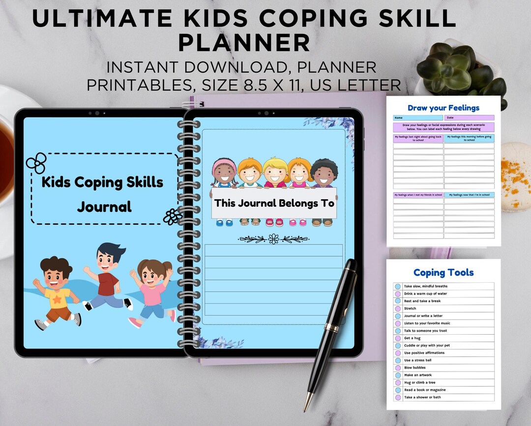 Kids Coping Skills JOURNAL, Anxiety & Depression Planner, Anxiety and ...