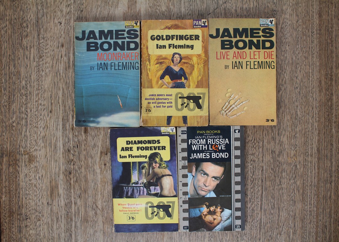 Vintage James Bond Paperback Book Set X5 by Ian Fleming - 1960s Pan ...