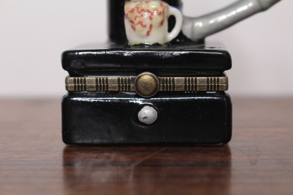 Vintage Trinket Box with Espresso Machine / Teapot De… - Gem