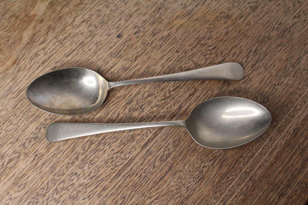 Antique W. White X-NS Silver Plate Table Spoons - Vintage Nickel Silver ...