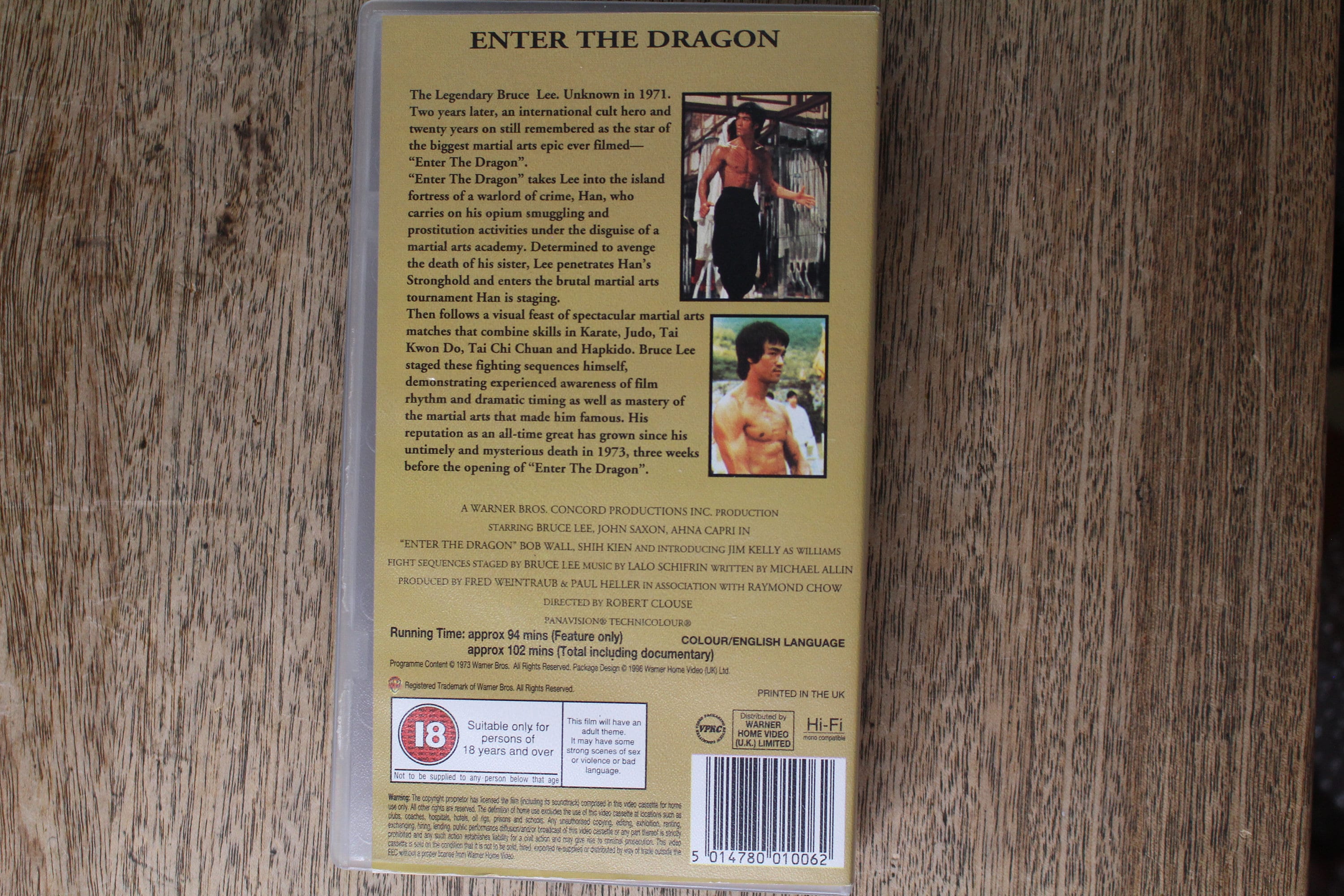 Enter the Dragon VHS Video Tape Screen Classics / Warner Bros, Starring ...