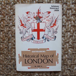 Bartholomews Historical Map of London - Vintage 1960s Large Wall Map ...