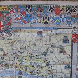 Bartholomews Historical Map of London - Vintage 1960s Large Wall Map ...