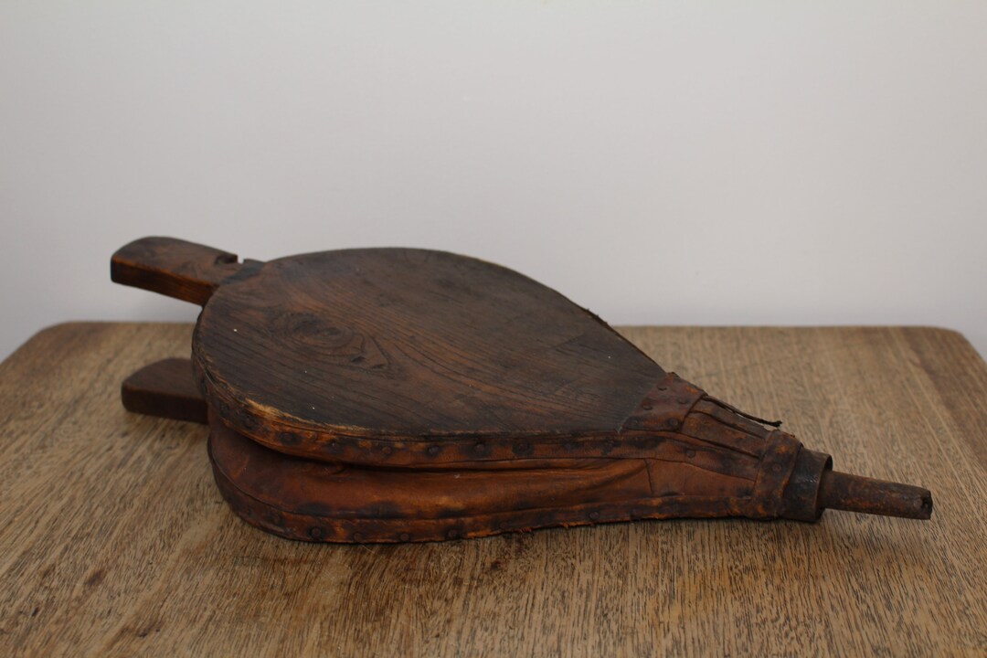 Antique Victorian Wood & Leather Bellows - Vintage 19th Century ...