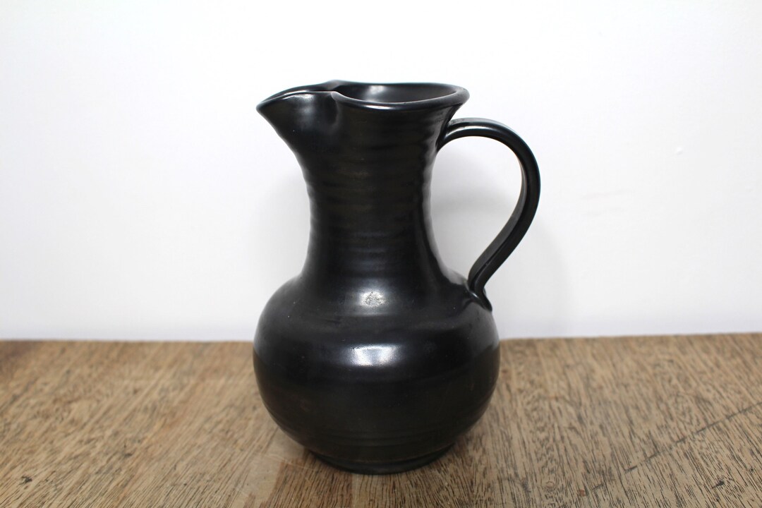 Prinknash Pottery Jug Vase With Signature Gun Metal Glaze 16cm Pitcher ...