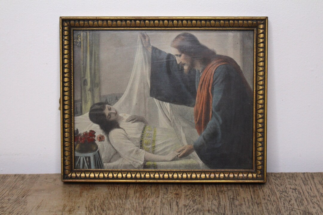 Antique Print of Jesus by George Grenville Manton C1920s Vintage Framed ...