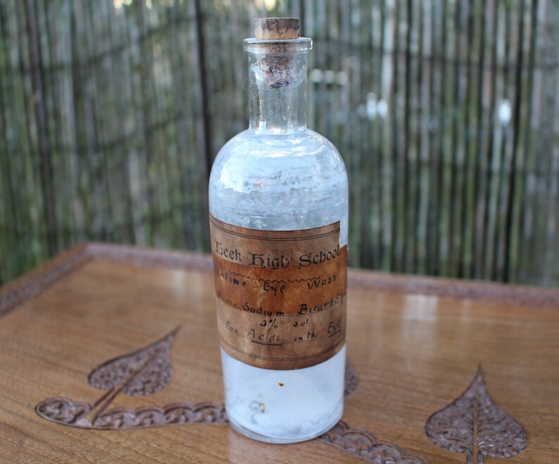 Vintage Alkaline Eye Wash Glass Bottle With Cork for Acids in the Eye ...