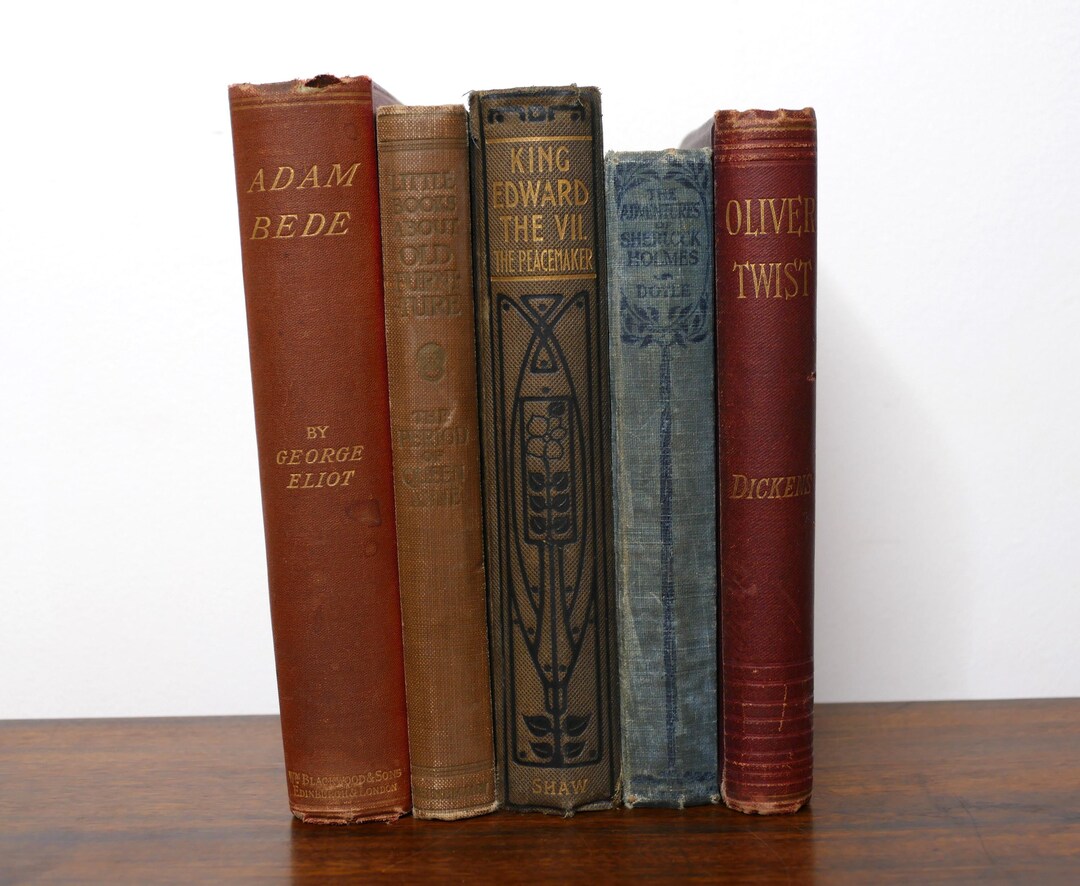 Set of 5 Antique Victorian & Early Century Hardback Books - Oliver ...