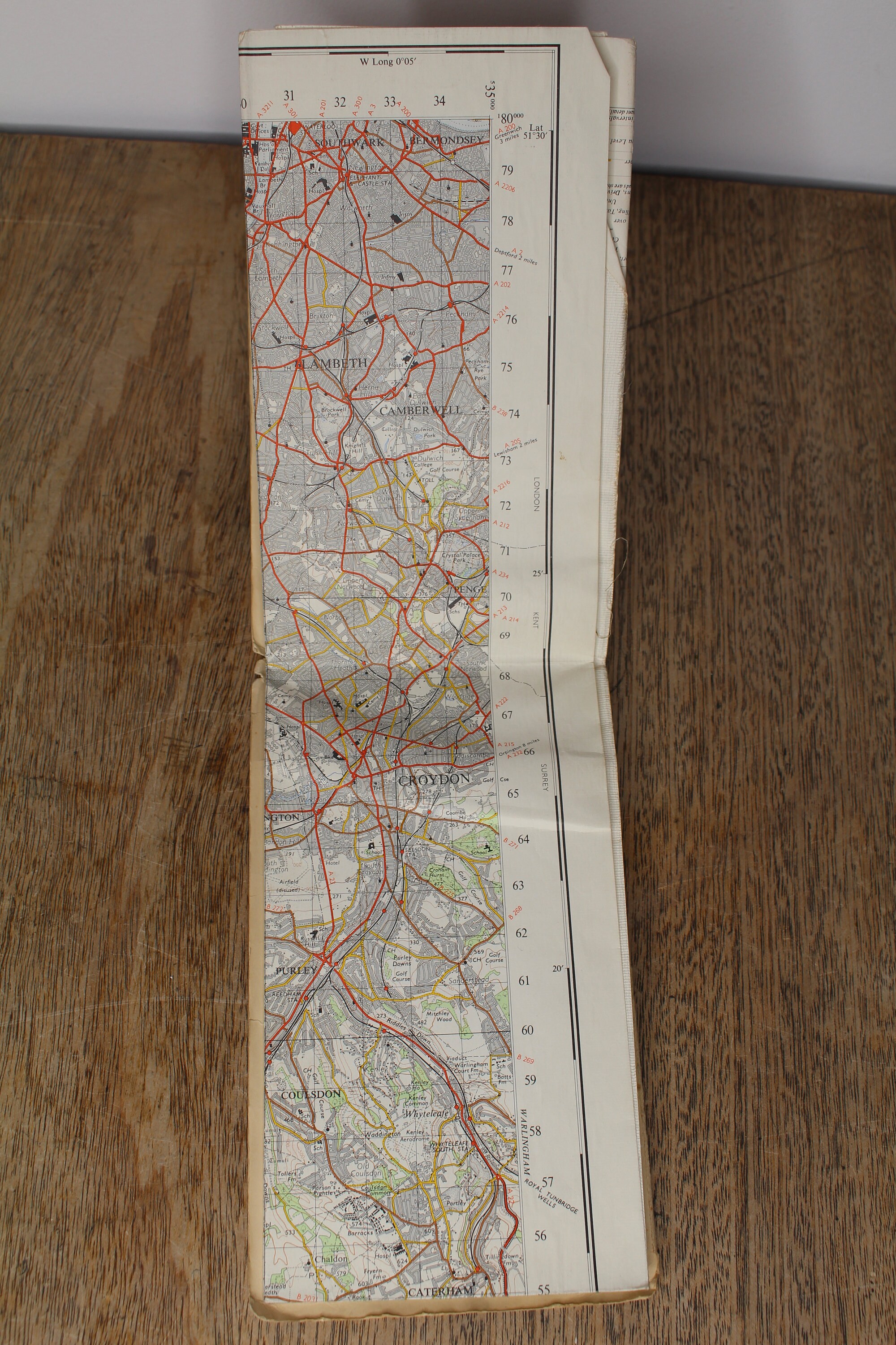 1959 London S.W. Cloth Ordnance Survey Map, 1/63360, Sheet 170 Vintage ...