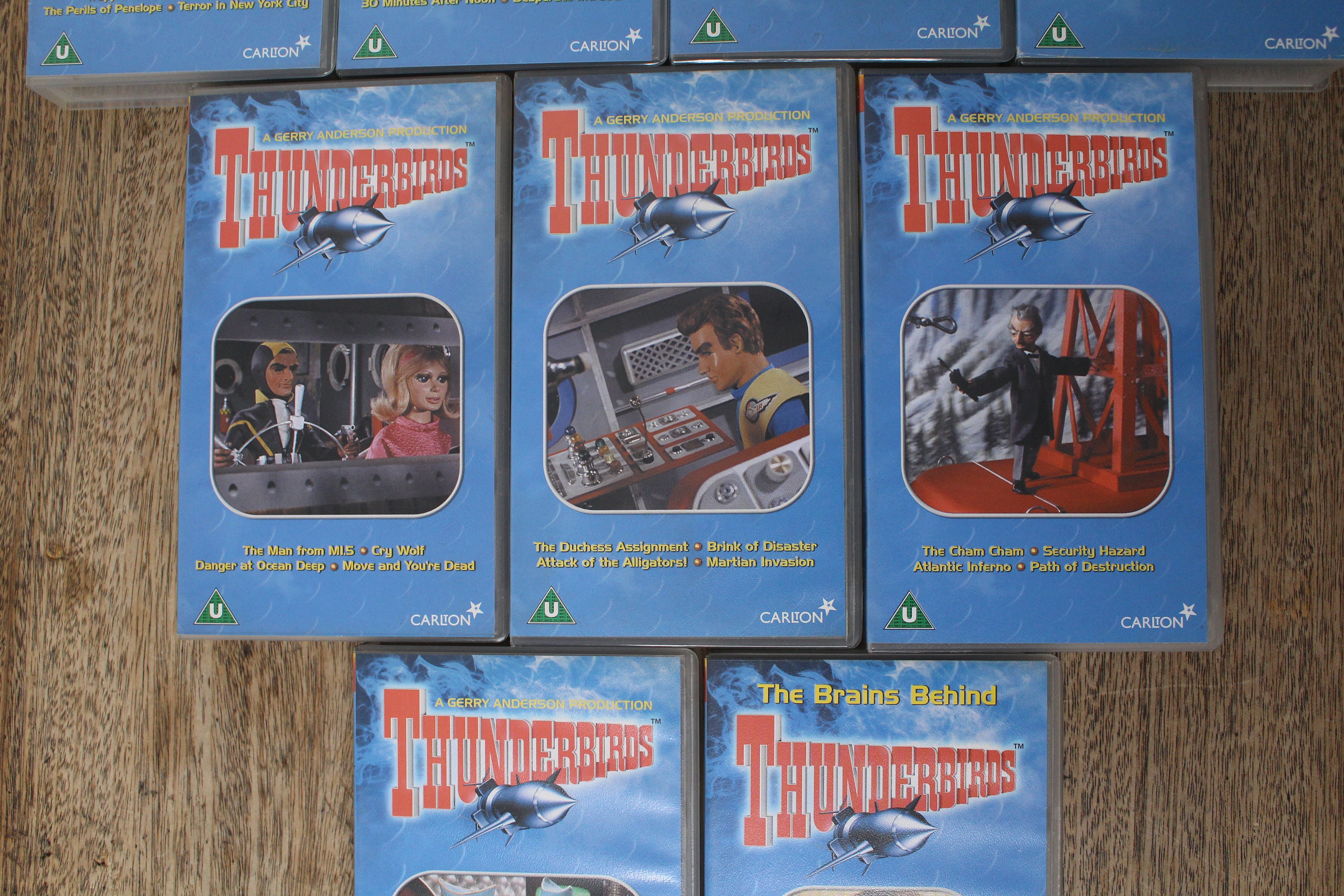 Thunderbirds VHS Video Tape Set Episodes 1-32 and brains Behind Extras Carlton, 1999 Gerry ...