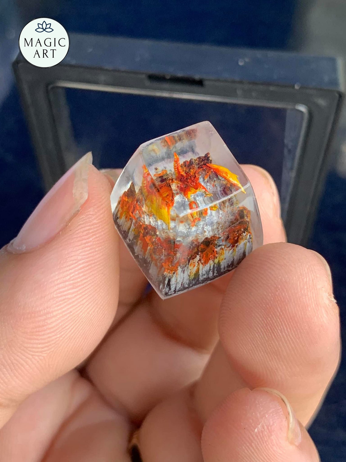 Fire Dragon Novelty Keycaps Resin Artisan Keycap-cherry MX Mechanical ...