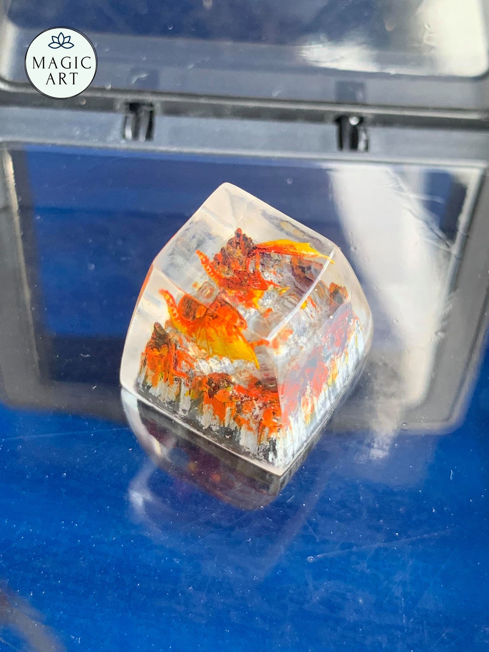 Fire Dragon Novelty Keycaps- Resin Artisan Keycap-cherry MX Mechanical ...