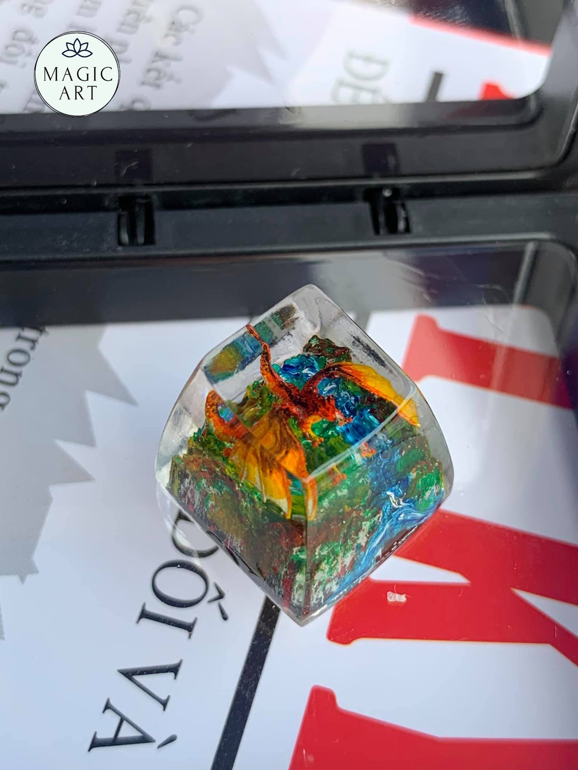 Fire Dragon Novelty Keycaps Resin Artisan Keycap-cherry MX Mechanical ...