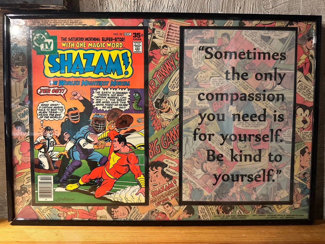 Vintage Shazam 32 Inspirational Quote 12x18 Deconstructed Comic Book ...