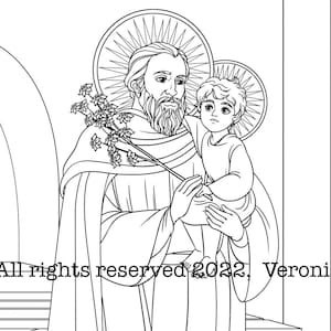 St Joseph Coloring Page - Etsy Australia