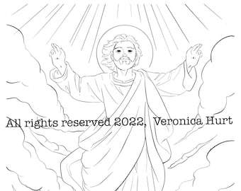 Ascension of the Lord Coloring Page, Printable Jesus Coloring, Catholic ...
