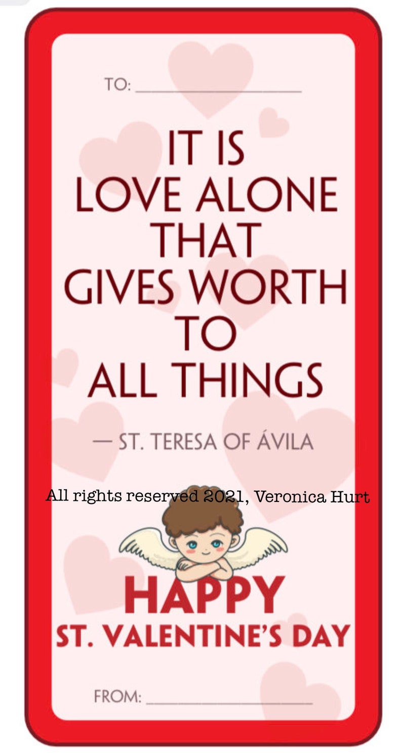 Catholic Valentine’s Day Gift Tags for Kids Classroom Valentine’s ...